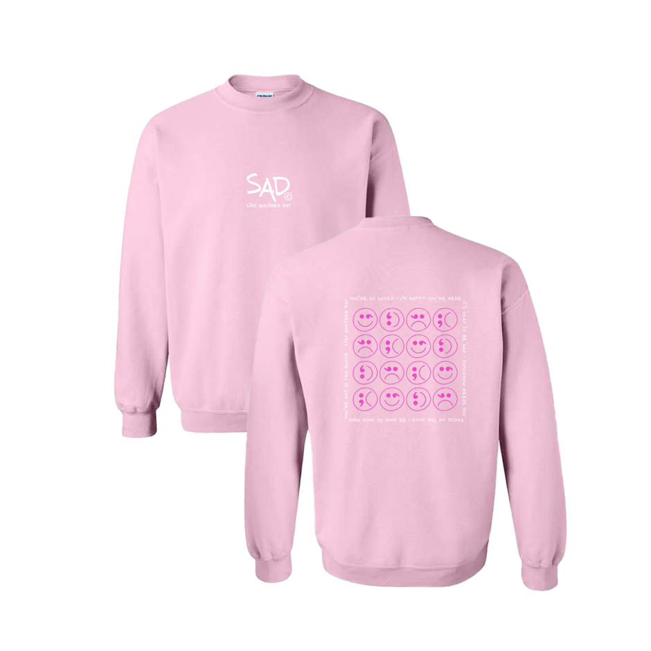 Multi Smiley Face Pink Screen Printed – StayAnotherDay